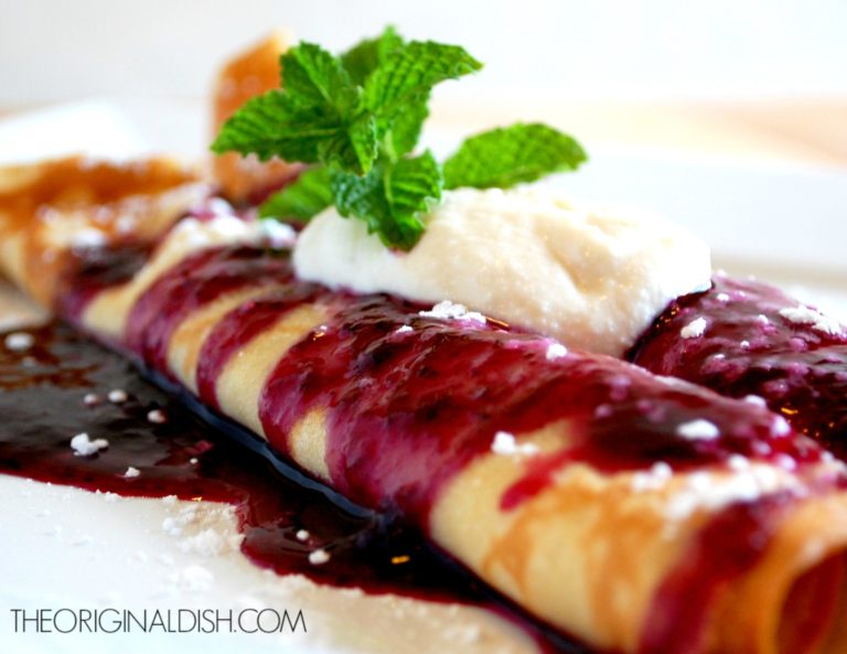Crepes with Blueberry Sauce & Sweet Ricotta - The Original Dish