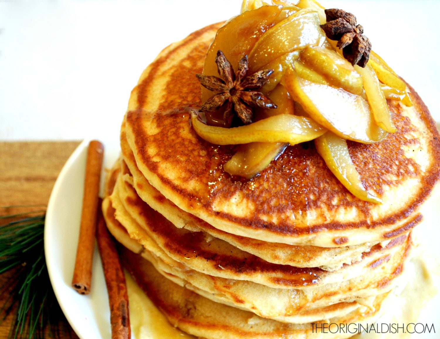 Pancakes with Chestnut Cream & Spiced Pear Syrup - The Original Dish