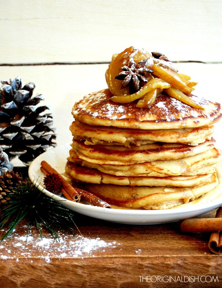 Pancakes with Chestnut Cream & Spiced Pear Syrup - The Original Dish