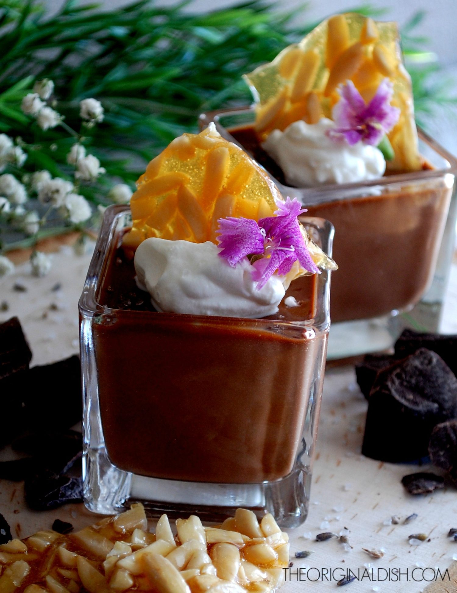 Chocolate Custard with Lavender Cream, Almond Brittle & Sea Salt - The ...