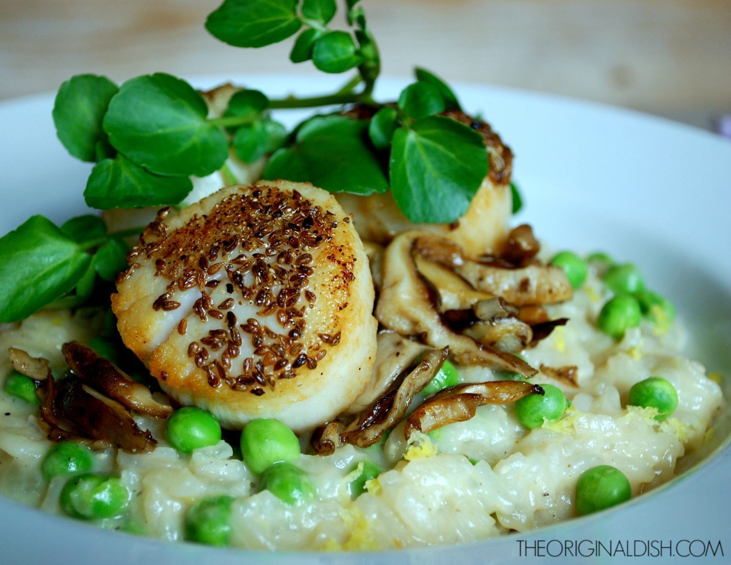 Anise Seared Scallops with Pea Risotto - The Original Dish