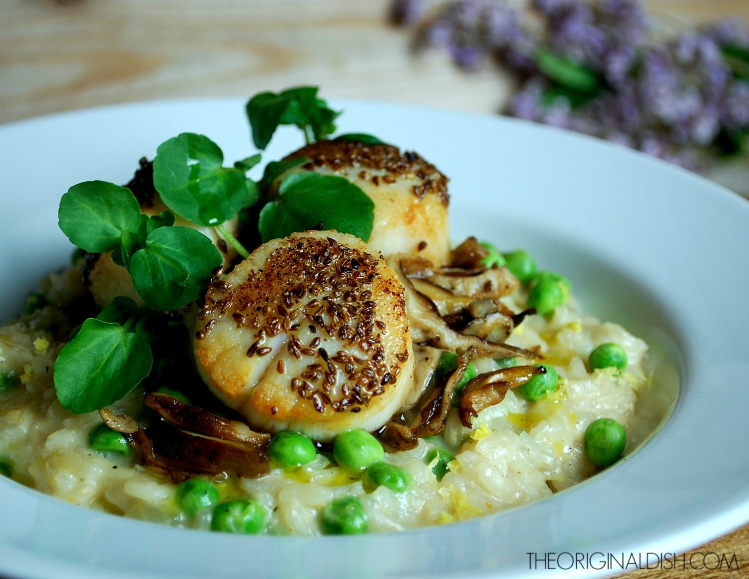 Anise Seared Scallops with Pea Risotto - The Original Dish