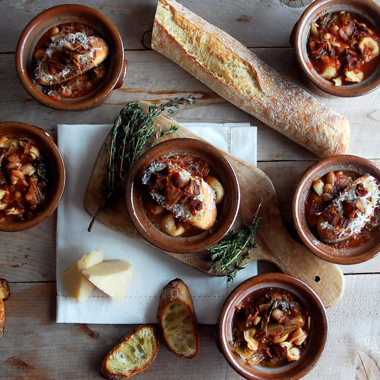 Winter Tortellini Soup with Melted Parmesan Bacon Crostini - The ...