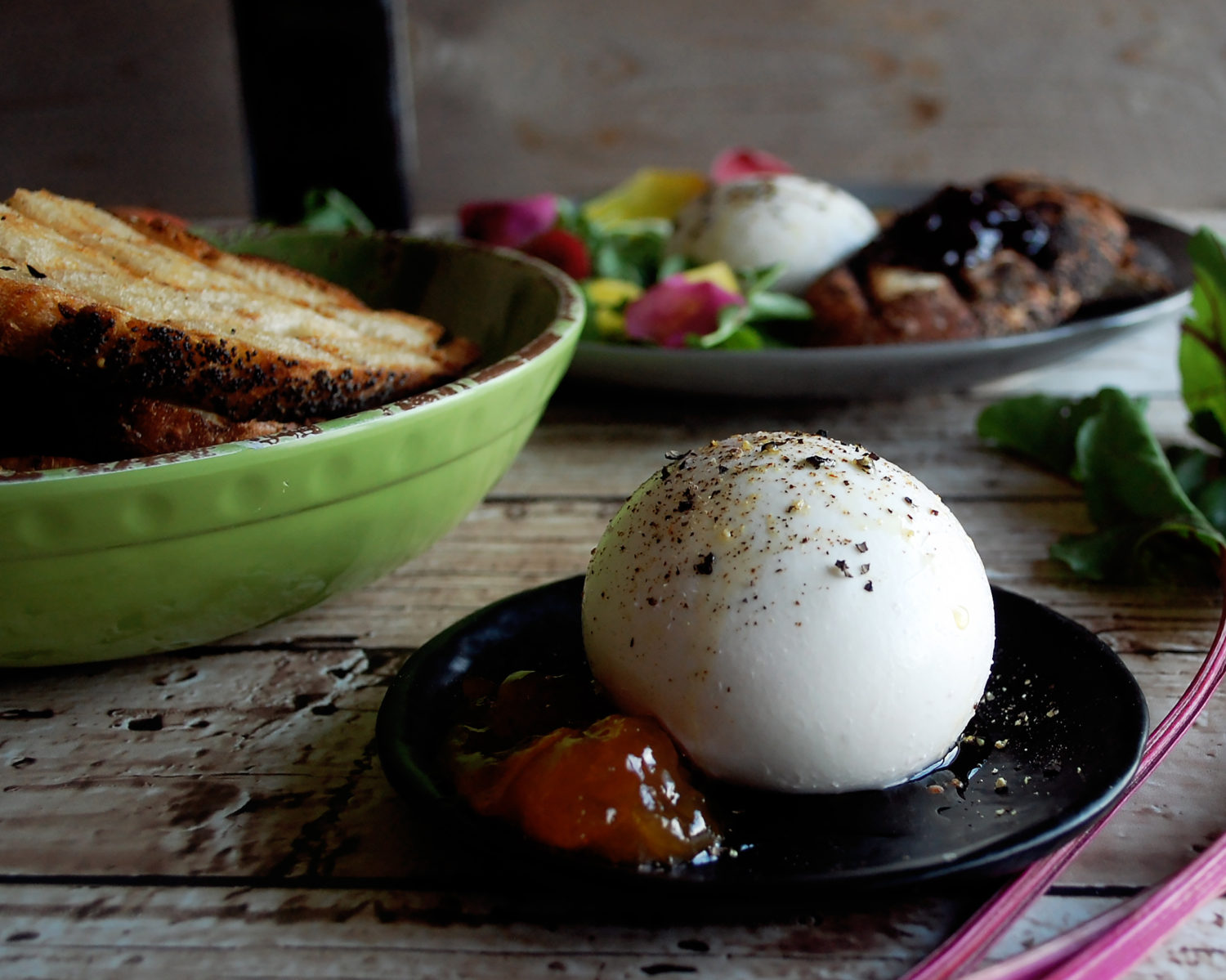 Burrata with Grilled Bread & Beet Salad - The Original Dish