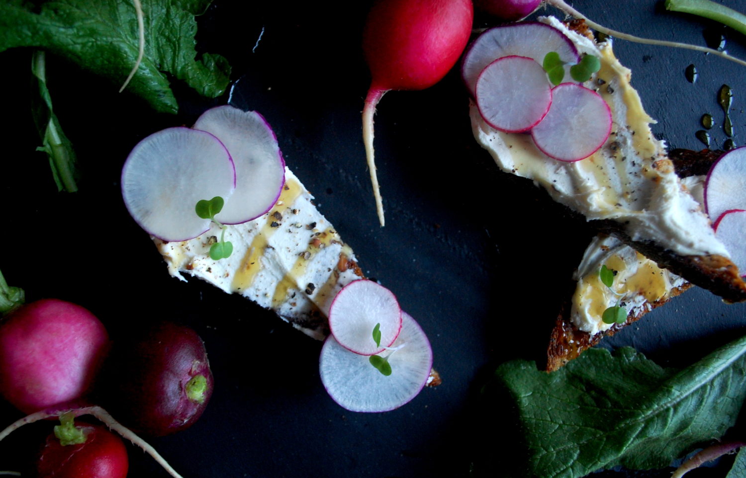 Honey, Mascarpone, & Radish Toast - The Original Dish