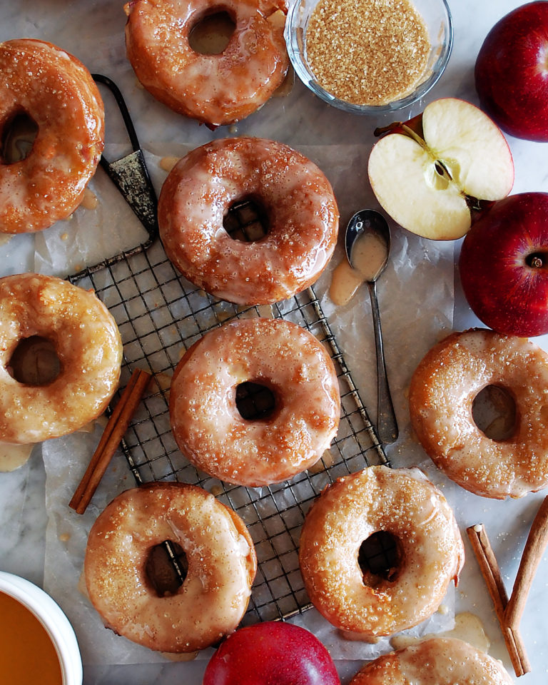 Cinnamon Apple Doughnuts with Cider Glaze - The Original Dish