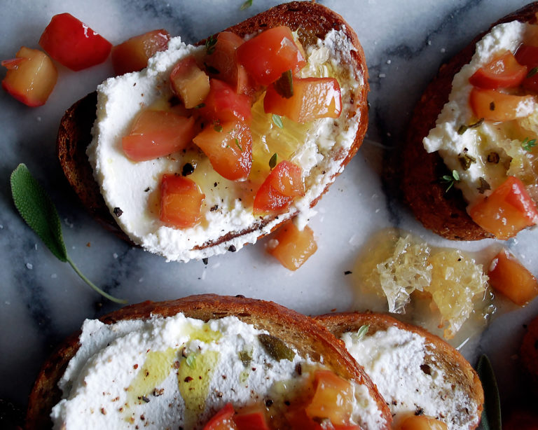 Caramelized Apple Ricotta Toast with Honeycomb & Fried Sage - The ...