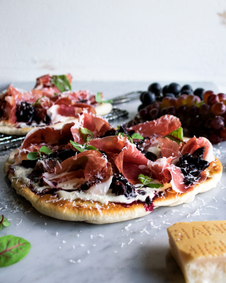 Prosciutto Piadina with Parmesan Fonduta & Balsamic Grapes - The ...
