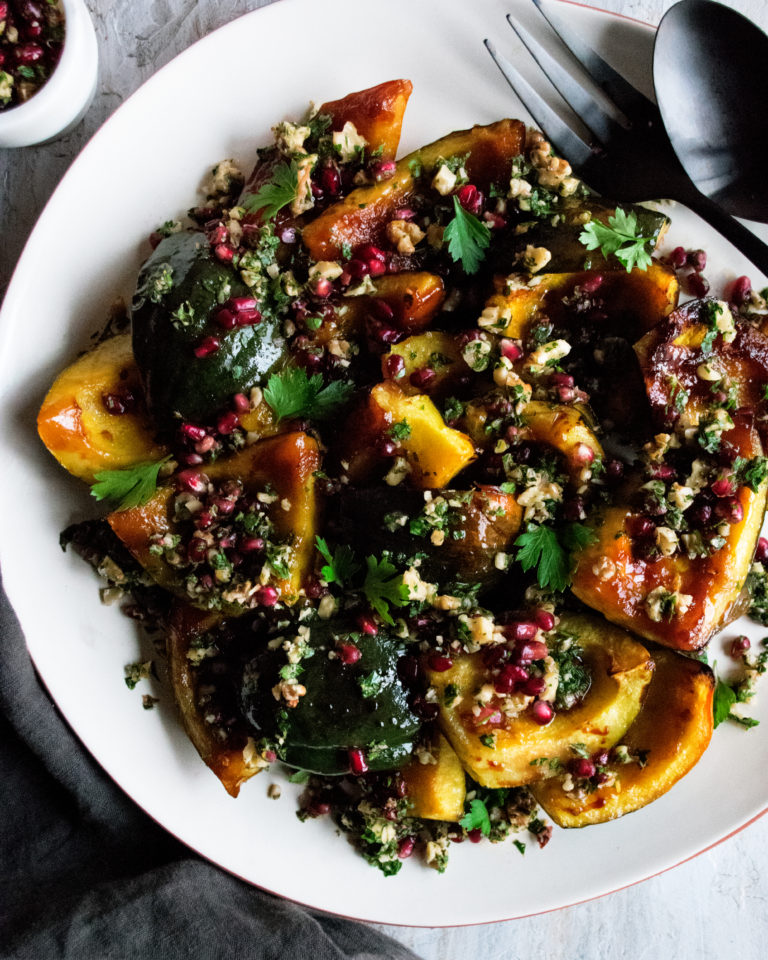 Caramelized Acorn Squash with Walnut & Pomegranate Gremolata - The ...