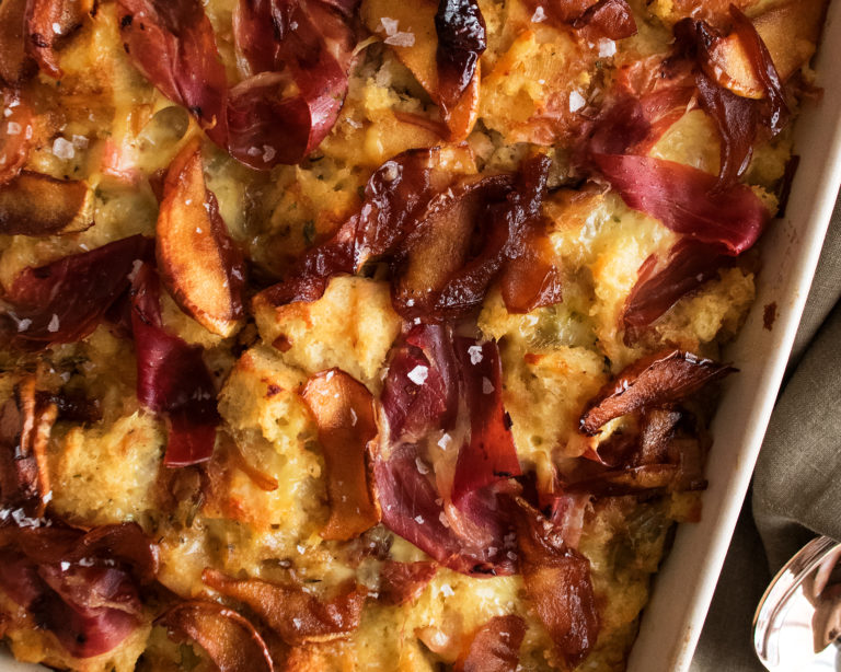 Sourdough Stuffing with Apples, Gouda, and Prosciutto - The Original Dish
