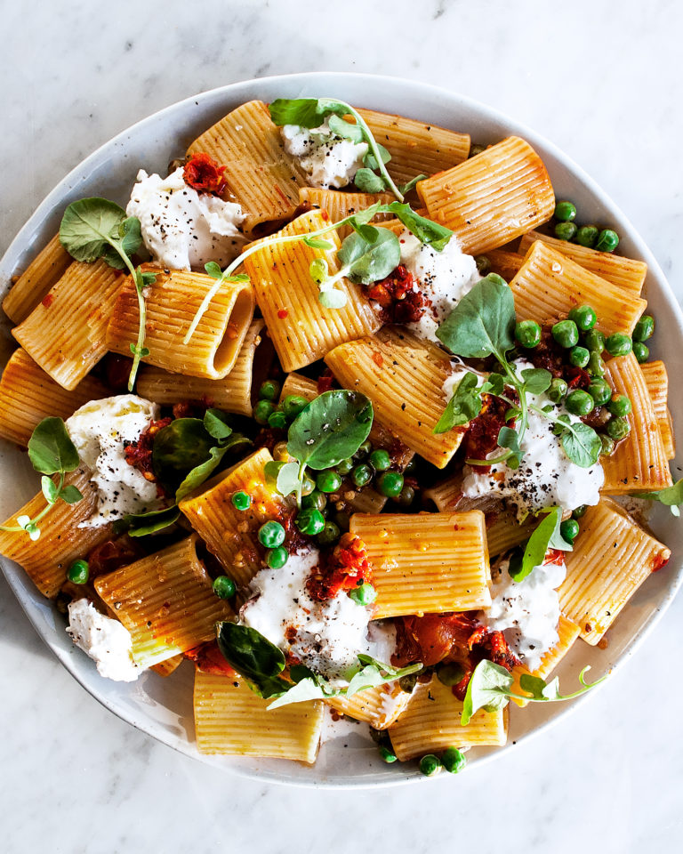 Calabrian Chile & Burrata Pasta with Peas - The Original Dish
