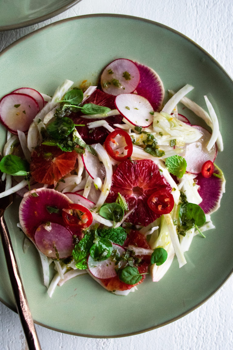 Fennel & Radish Salad with Citrus Herb Vinaigrette - The Original Dish