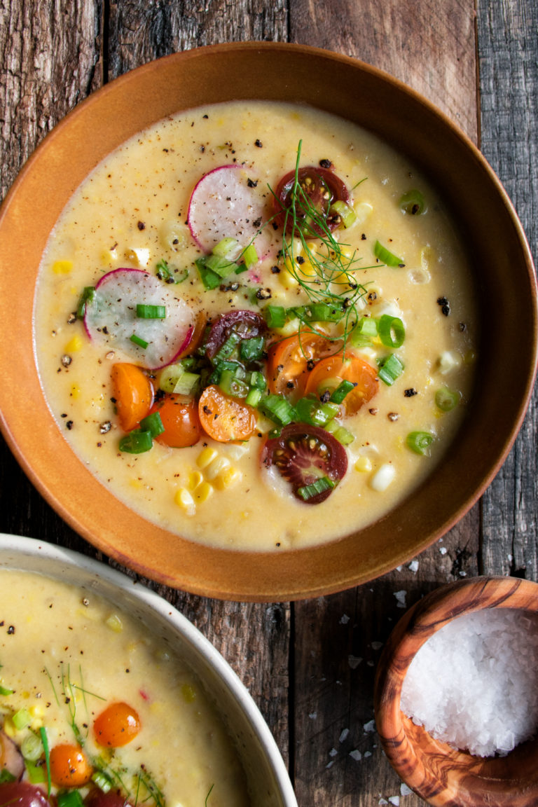Corn Chowder with Heirloom Cherry Tomatoes - The Original Dish