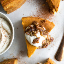 Pumpkin Cheesecake with Shortbread Crust & Brandy Pecans - The Original ...