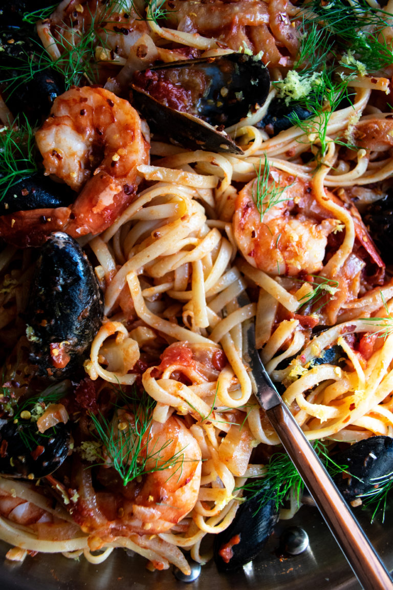 Spicy Tomato Seafood Pasta - The Original Dish