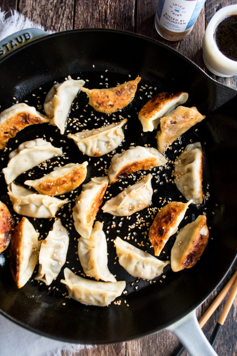 Cabbage & Mushroom Gyoza with Orange Sesame Dipping Sauce - The ...