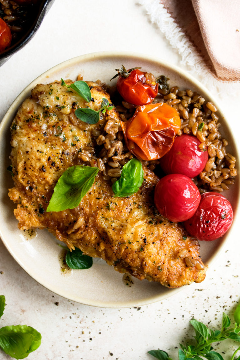 Herby Brown Butter Chicken & Farro with Burst Tomatoes - The Original Dish