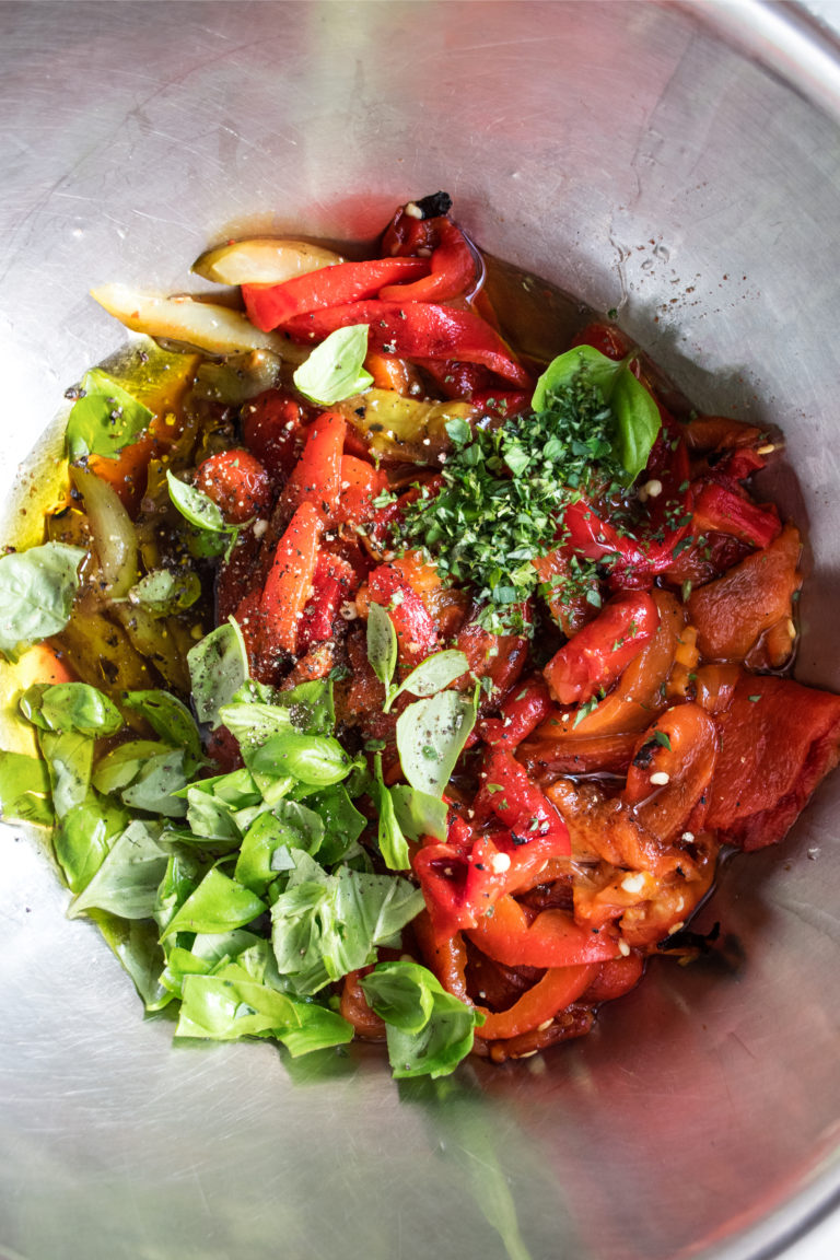 Marinated Peppers & Prosciutto with Whipped Ricotta - The Original Dish