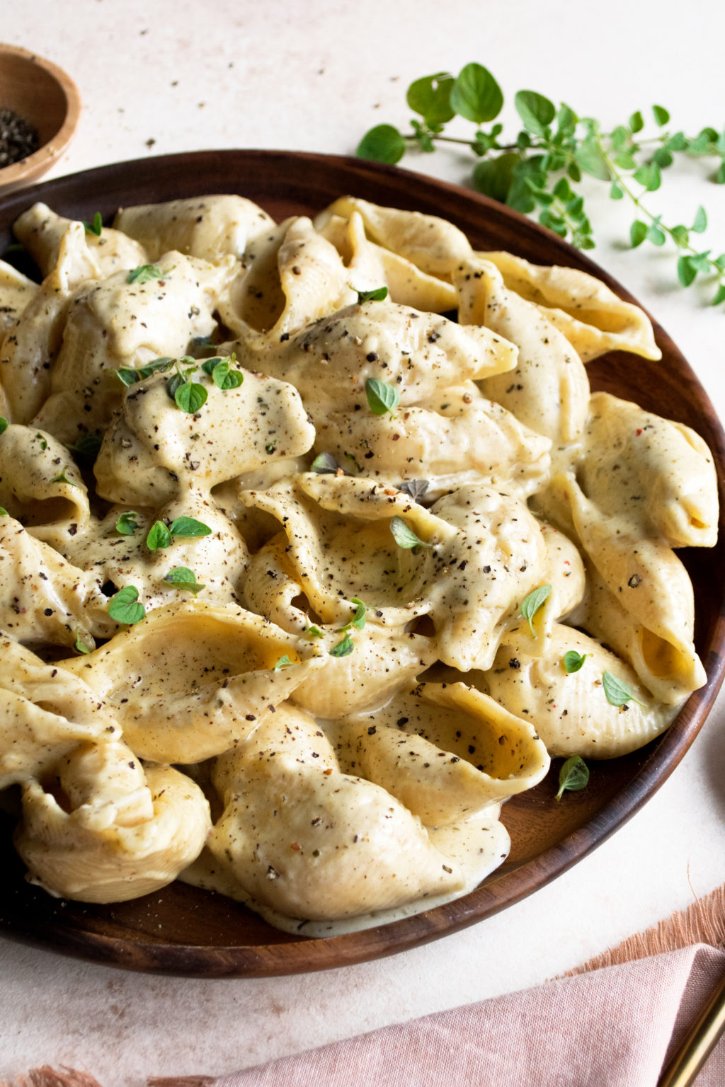 Creamy Parmesan Shells with Toasted Garlic - The Original Dish