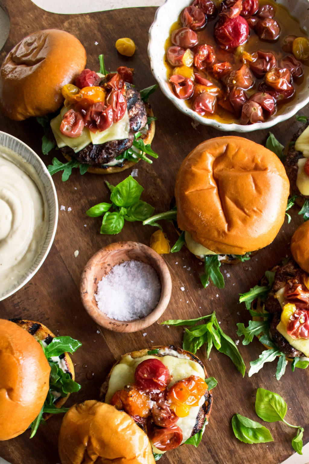 Roasted Tomato Burgers with Garlic Mayo & Gouda - The Original Dish
