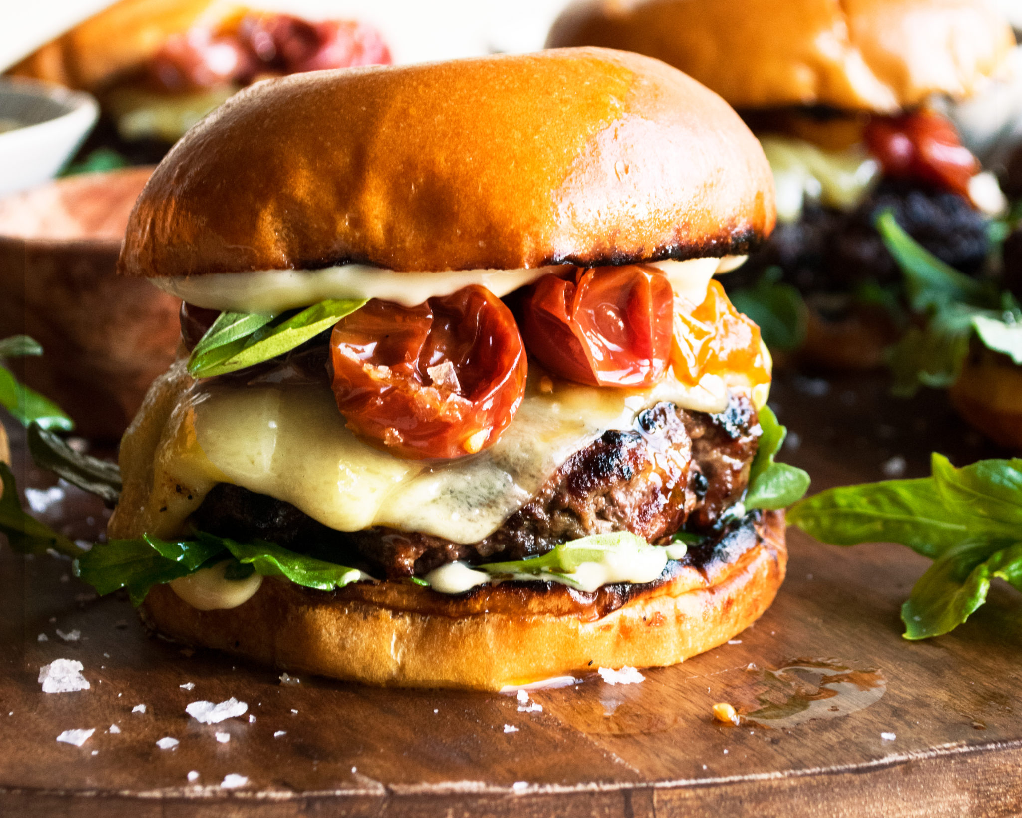 Roasted Tomato Burgers with Garlic Mayo & Gouda - The Original Dish