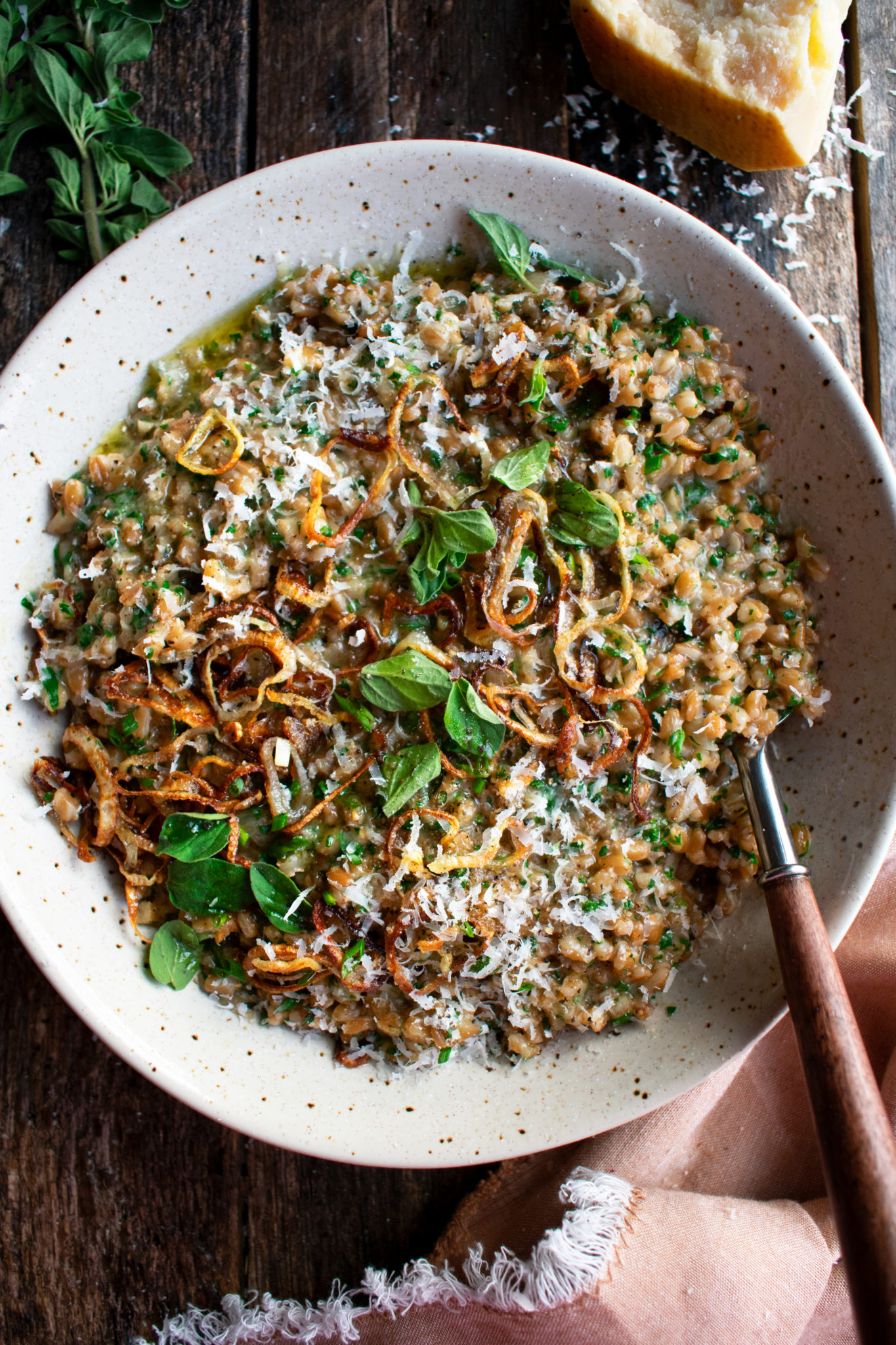 Herbed Farro Risotto (Farrotto) with Crispy Shallots - The Original Dish