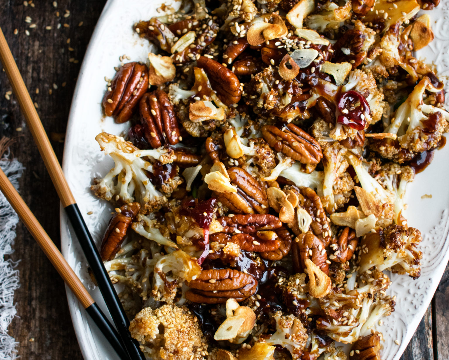 Spicy Sesame Cauliflower with Toasted Garlic - The Original Dish