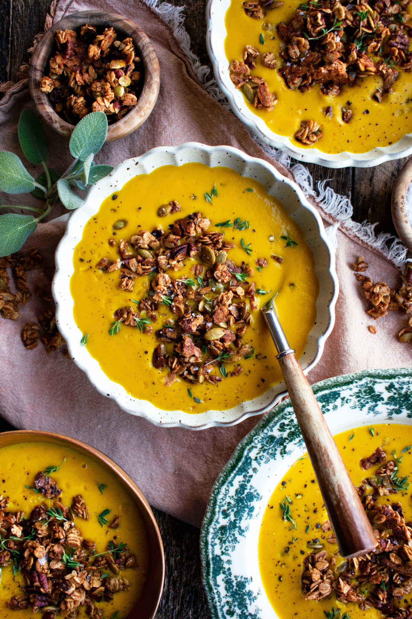 Spiced Butternut Squash Soup with Cheddar & Granola - The Original Dish