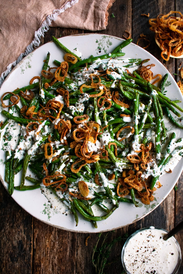 Roasted Green Beans with Buttermilk Dressing - The Original Dish